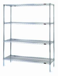 Eagle Stainless Steel Wire Shelving with 4 Shelves, 63 inch Height
